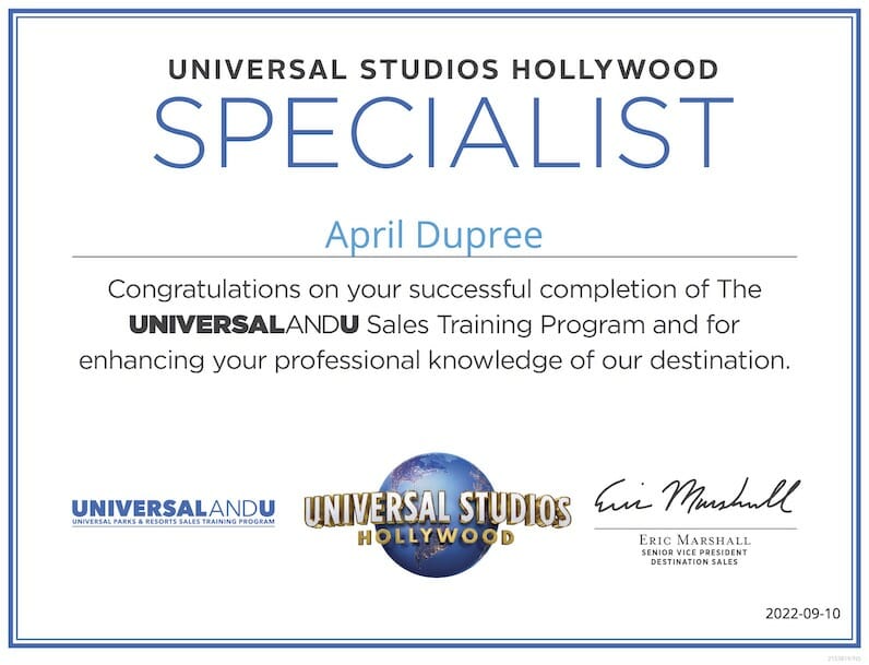 Universal Hollywood Certificate 2021 – mainstreettravelco.com